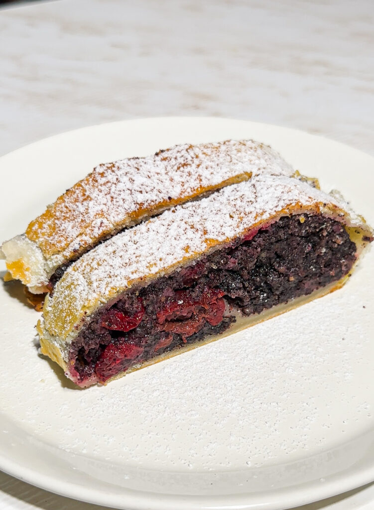 Cherry and Poppy seed Strudel made of Puff pastry – Mykhaila Eats